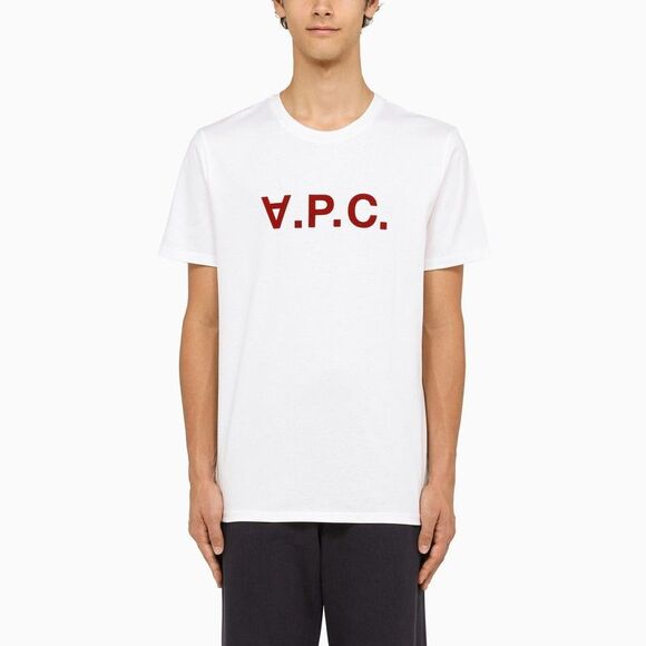 A.P.C. | Sweaters | Apc Logoed White Crewneck Tshirt | Poshmark